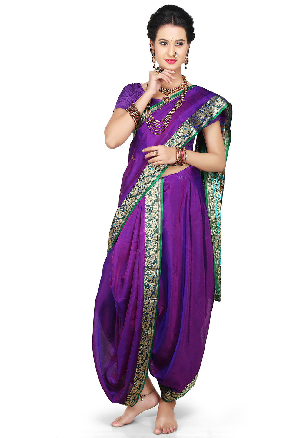 9 yards saree - Nauvari Saree from Maharashtra & Pure Silk Sarees