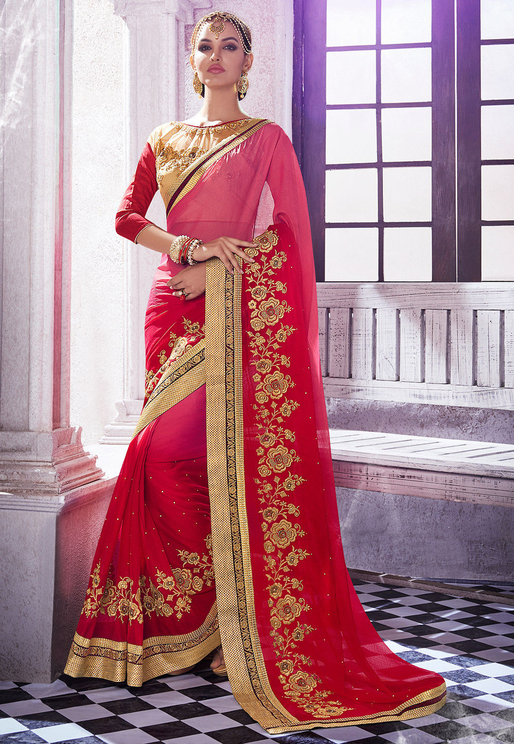 Zari Work Sarees For The The Golden Drapes | Utsavpedia