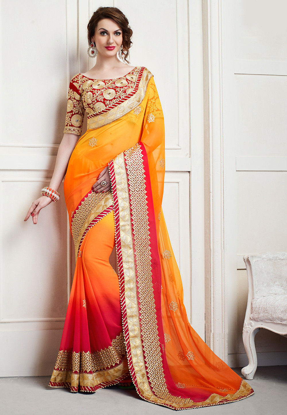 Custom made sarees: customized sarees Online at Utsav Fashion