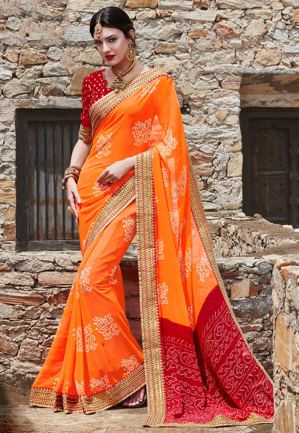 Traditional Sarees From Gujarat - Bandhej, Lehariya | Utsavfashion Blog
