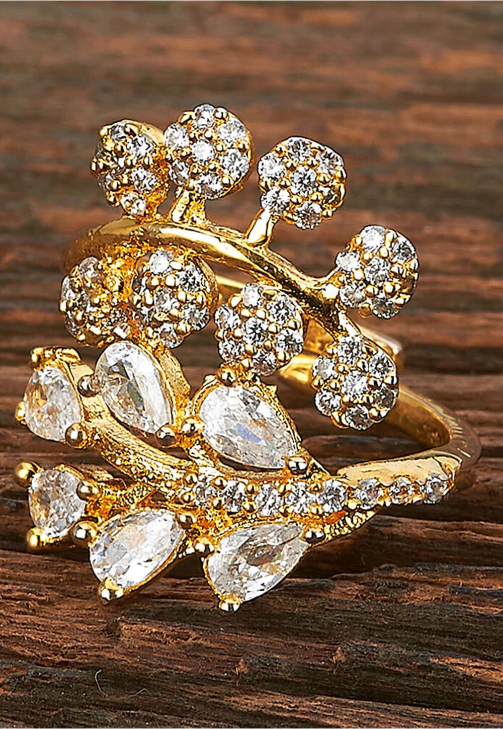Buy American Diamond Studded Adjustable Ring Online : JKC7441 - Utsav ...