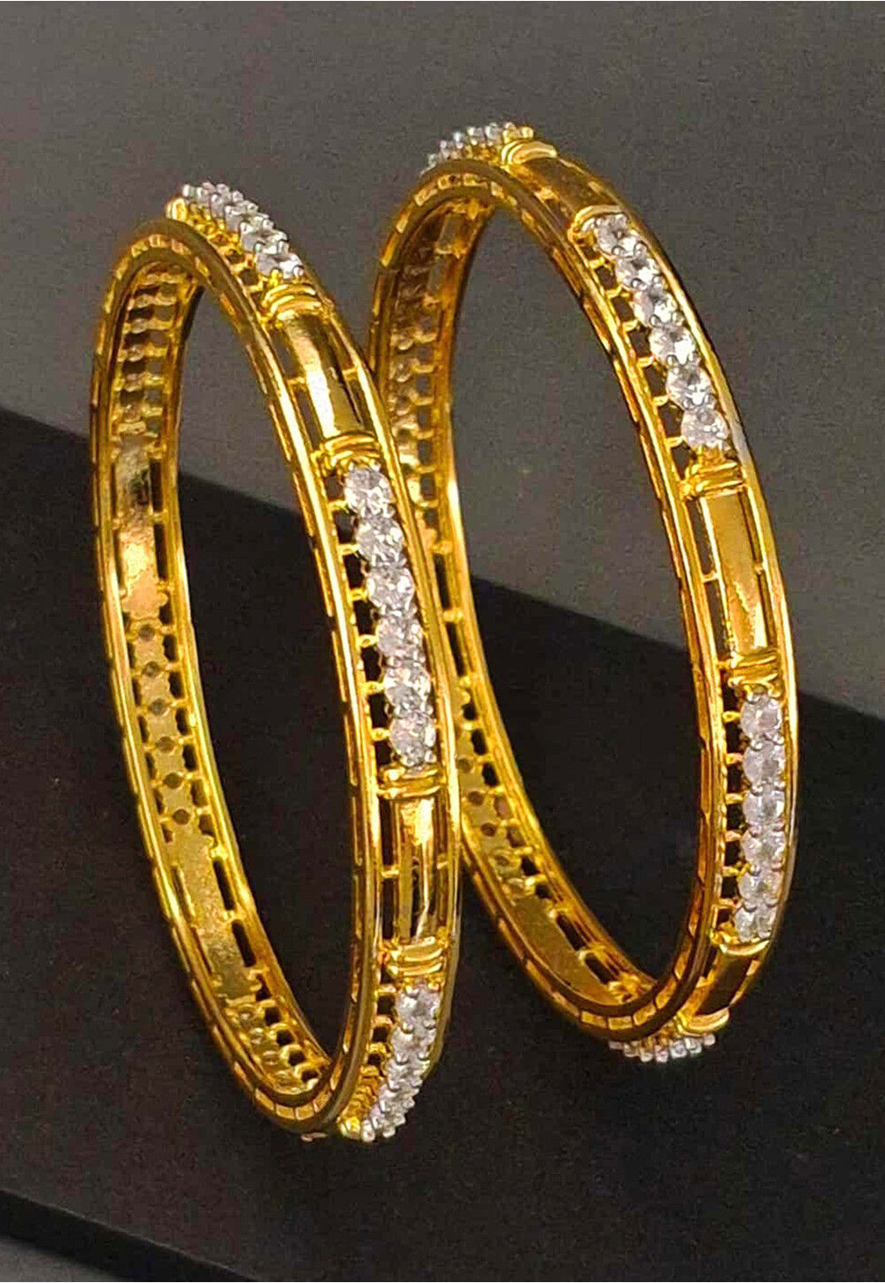 Buy American Diamond Studded Bangle Pair Online : JQT650 - Utsav Fashion