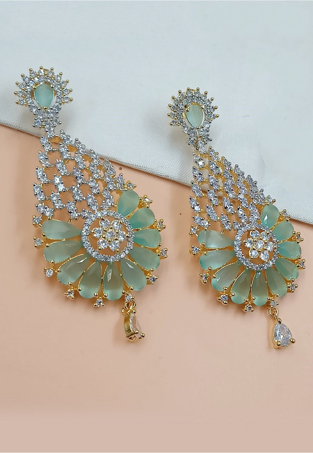 Buy American Diamond Studded Earrings Online : JHU4993 - Utsav Fashion