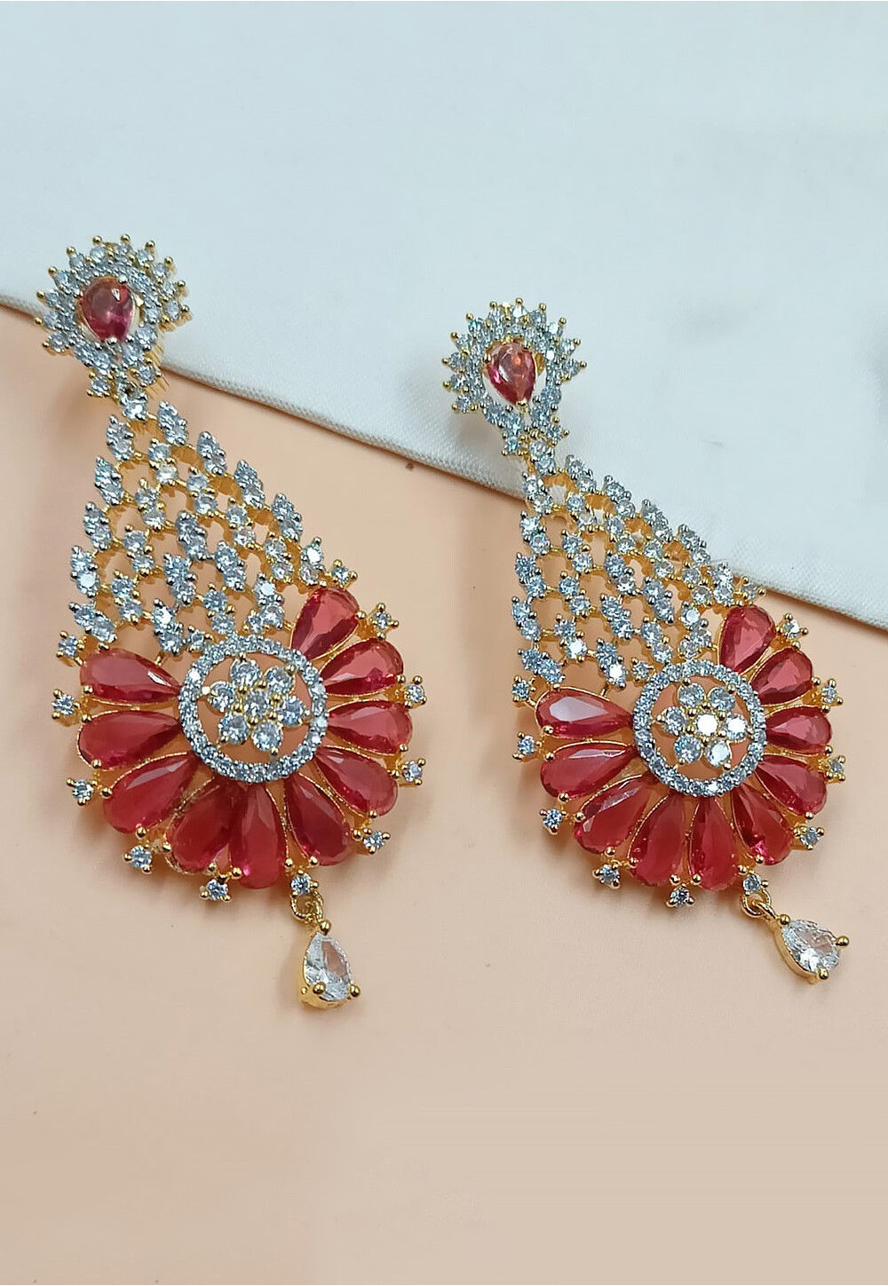 Buy American Diamond Studded Earrings Online : JHU4995 - Utsav Fashion