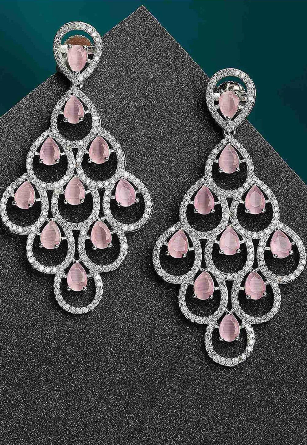 Buy American Diamond Studded Earrings Online : JQT290 - Utsav Fashion