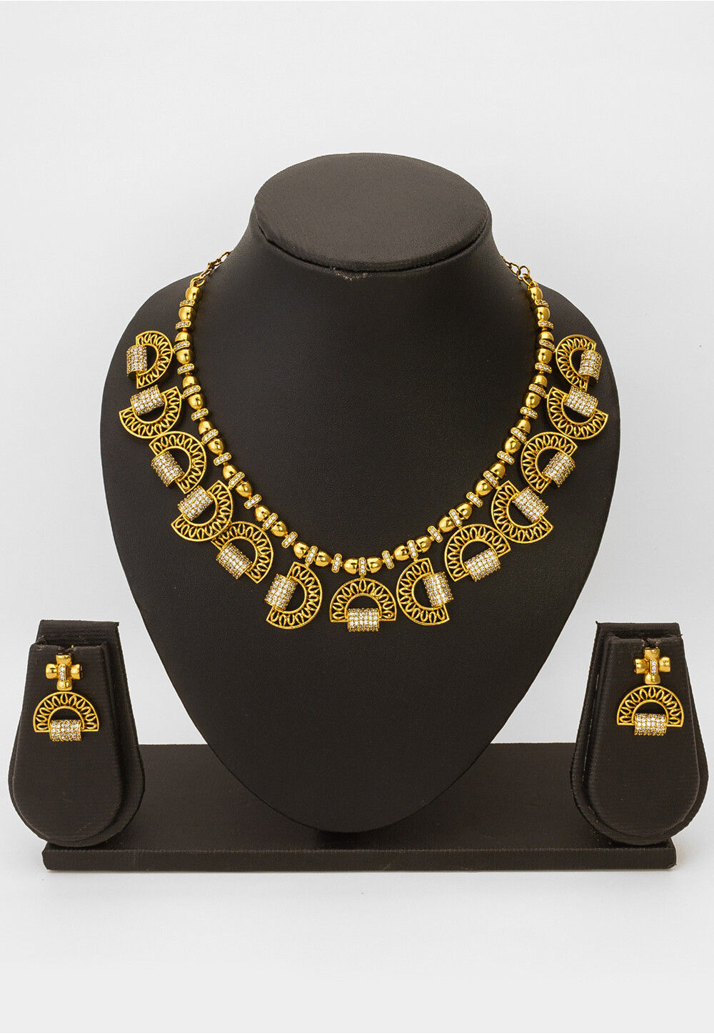 Buy American Diamond Studded Necklace Set Online : JPM7529 - Utsav Fashion