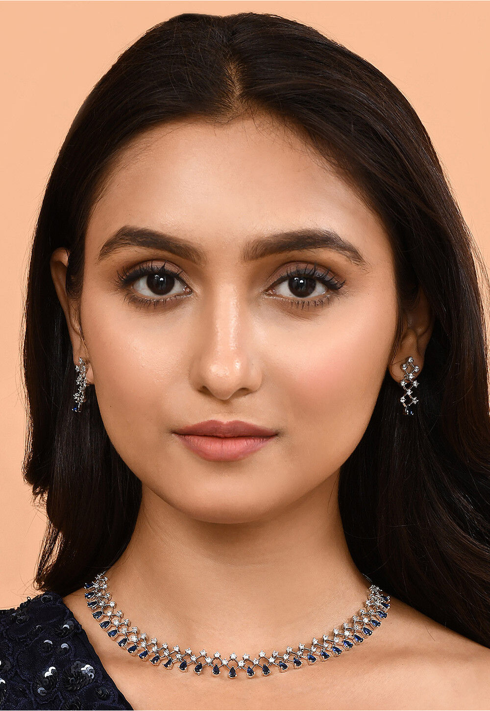 Buy American Diamond Studded Necklace Set Online : JQT905 - Utsav Fashion
