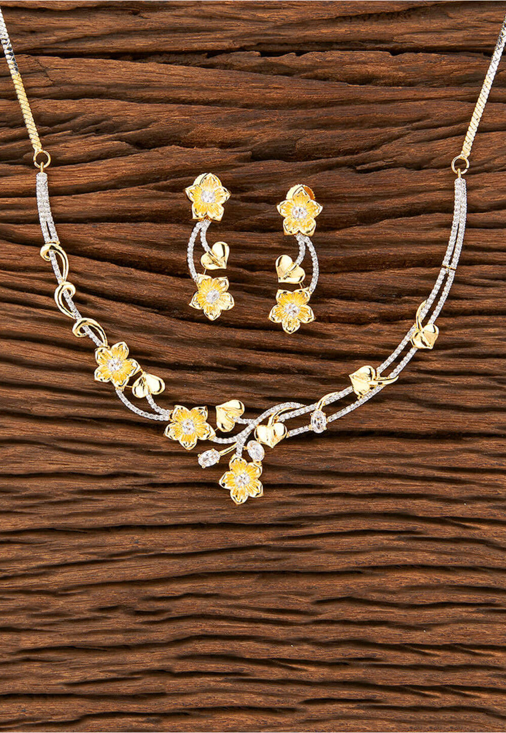 Buy American Diamond Studded Necklace Online : JKC7537 - Utsav Fashion