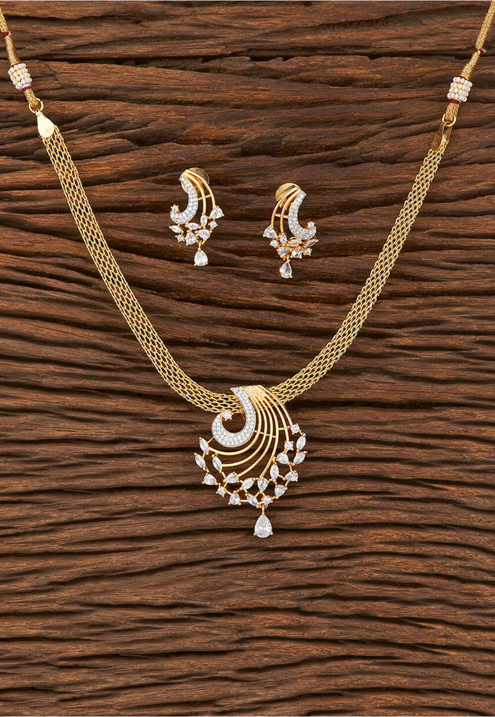 Buy American Diamond Studded Necklace Online : JKC7542 - Utsav Fashion