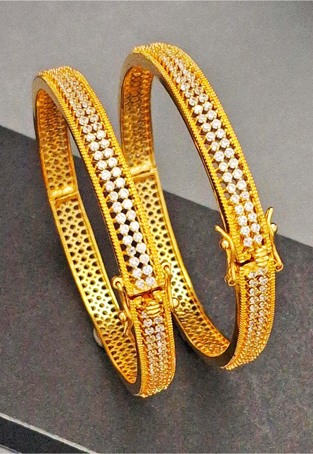 Buy American Diamond Studded Openable Bangle Pair Online : JQT656 ...