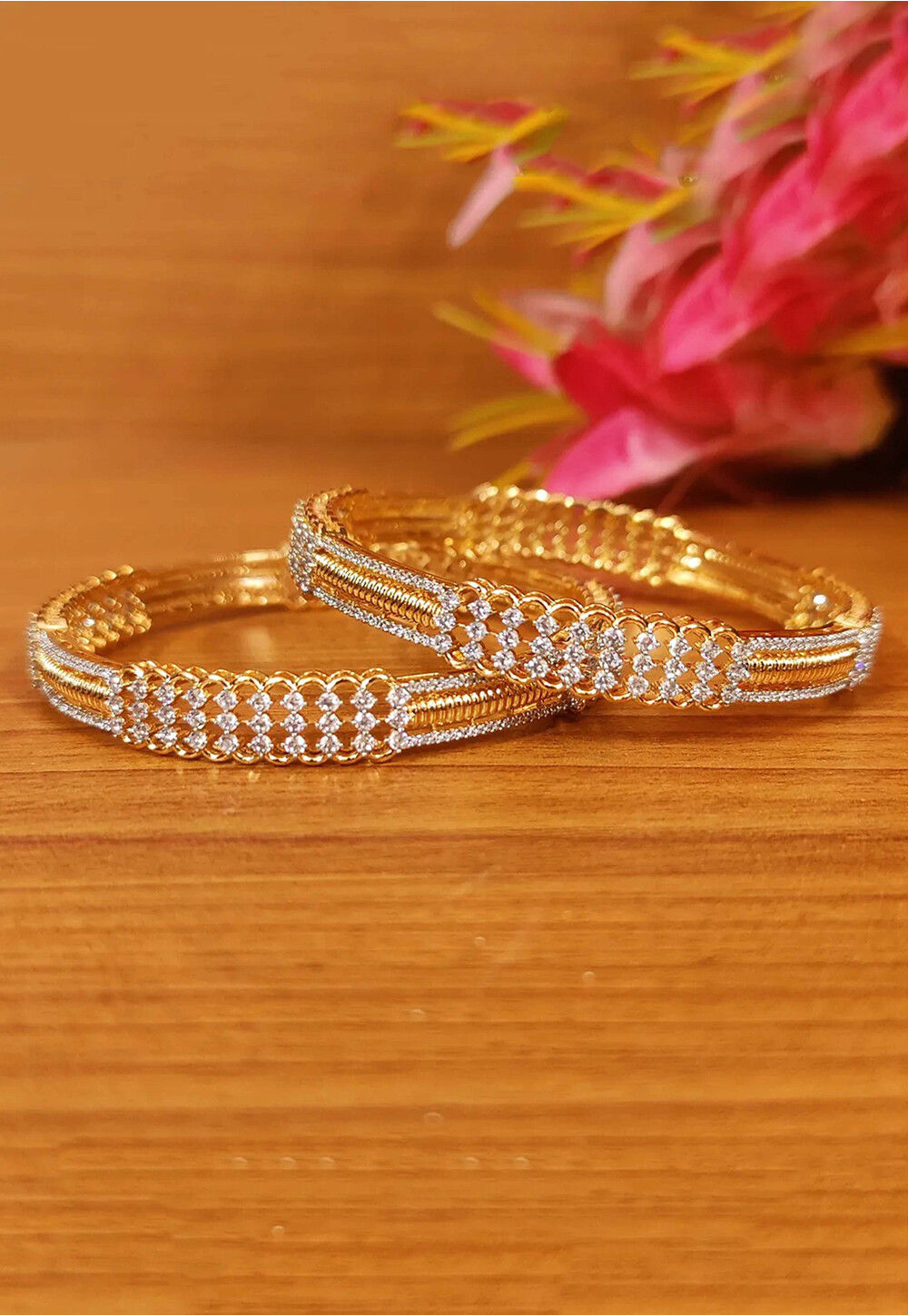 Buy American Diamond Studded Pair of Bangles Online : JQT1220 - Utsav Fashion