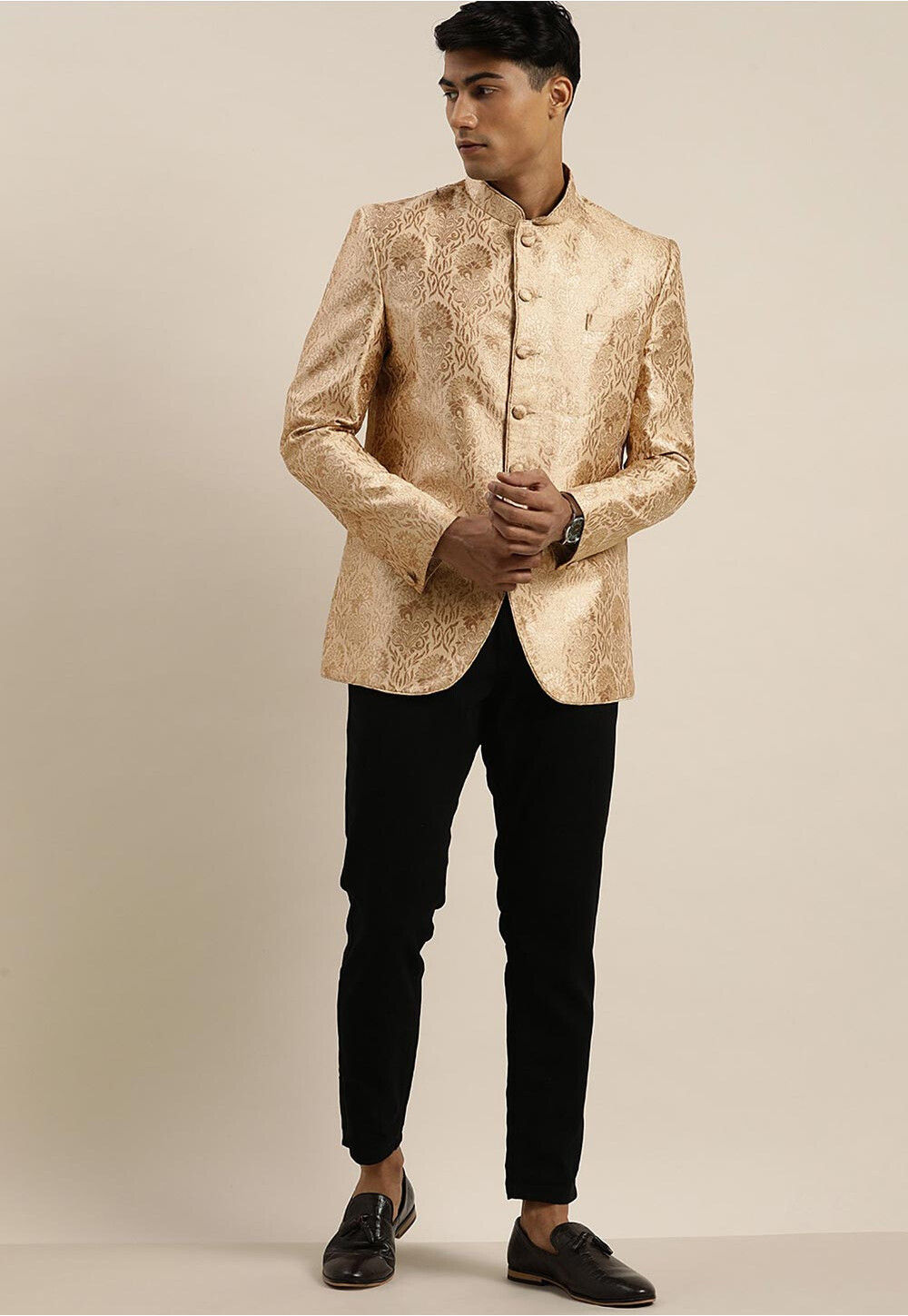 Buy Banarasi Brocade Jodhpuri Jacket in Beige Online : MTR2934 - Utsav ...