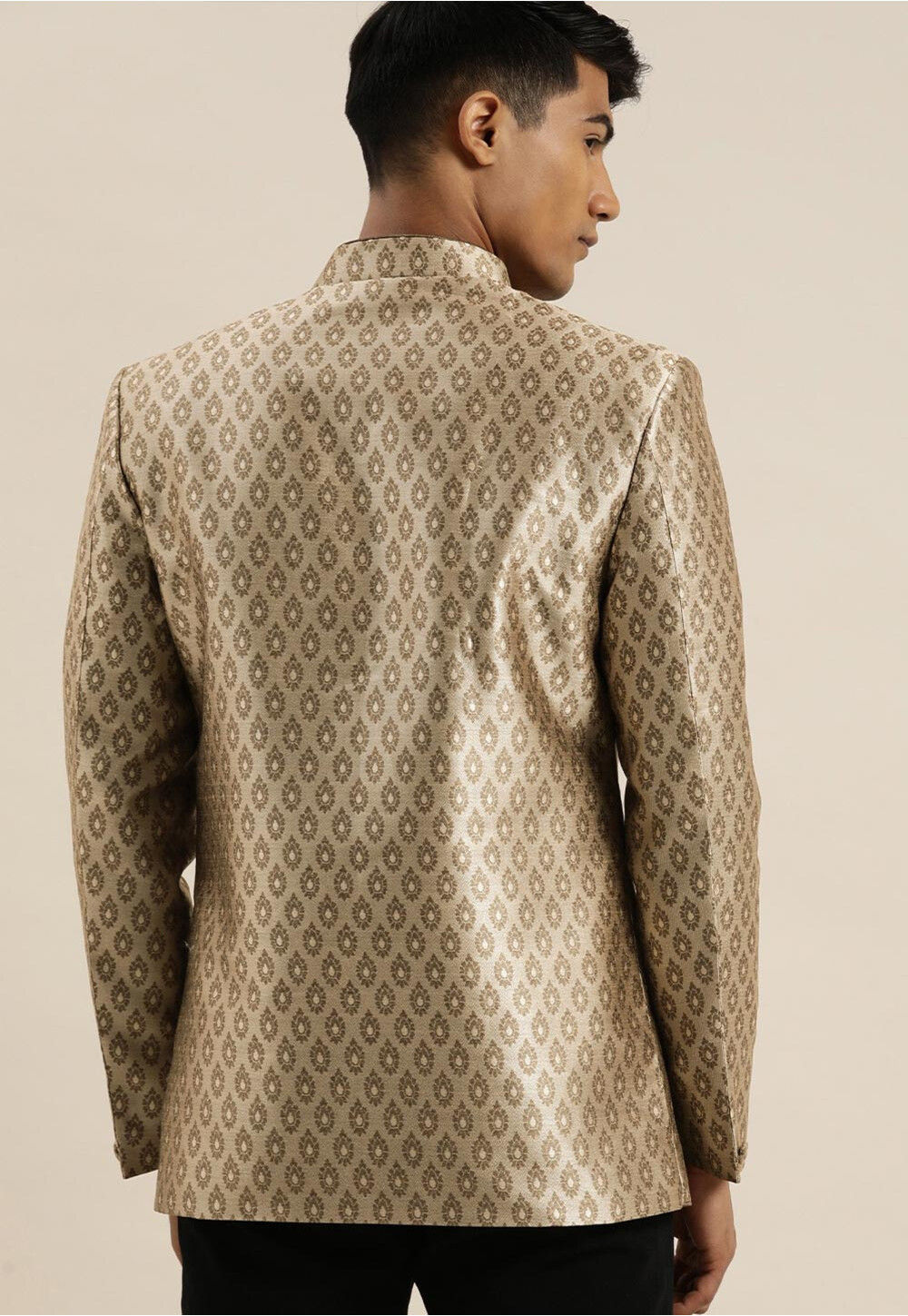 Buy Banarasi Brocade Jodhpuri Jacket in Light Fawn Online : MTR2931 ...
