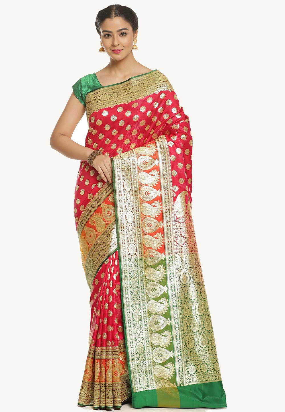 Banarasi Saree in Fuchsia : SUNA120