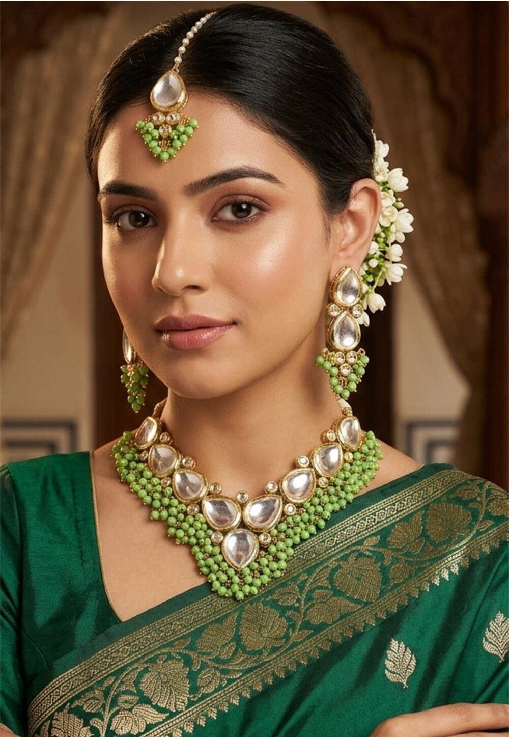 Buy Beaded Choker Necklace Set Online : JMY2164 - Utsav Fashion