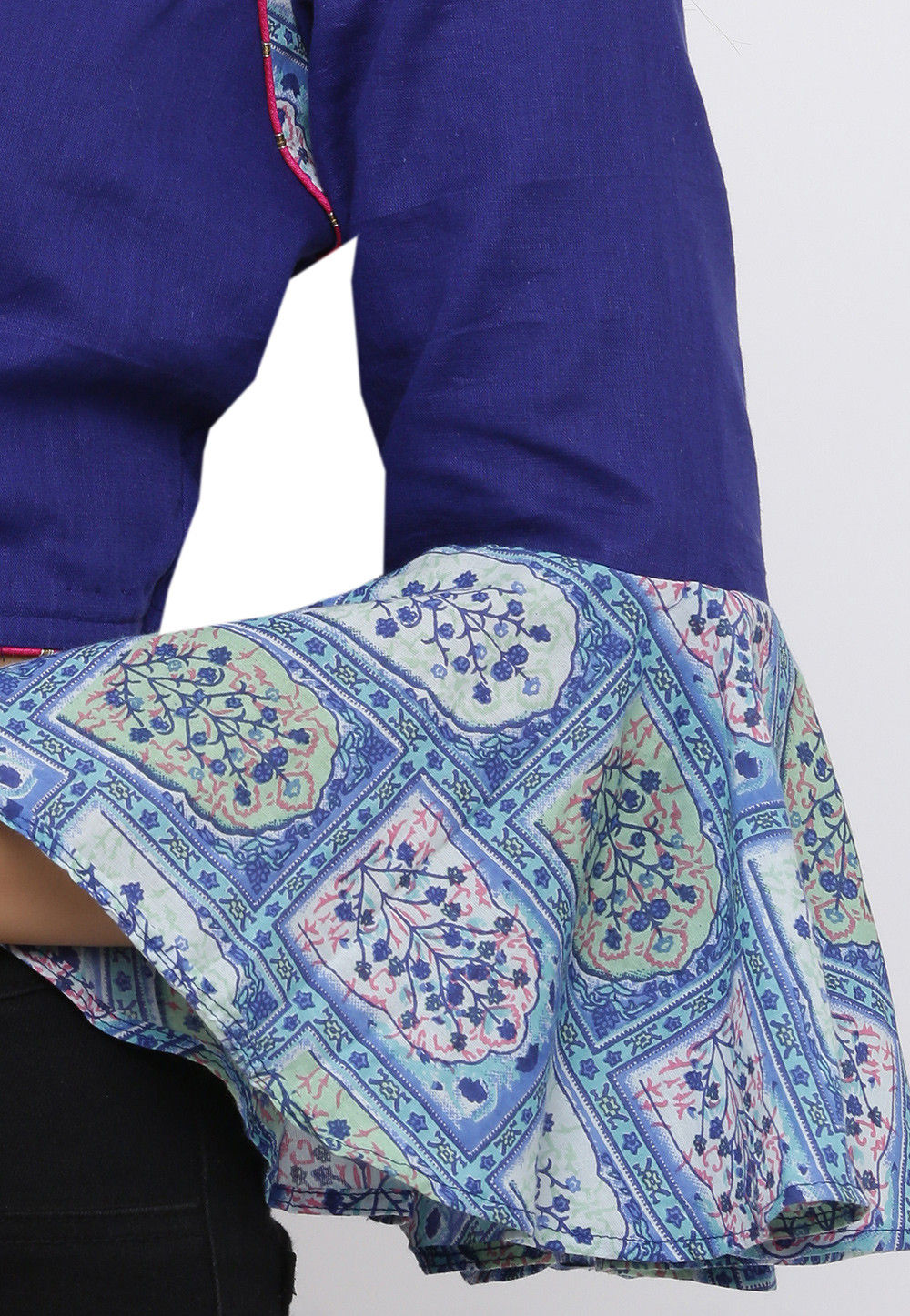 Buy Block Printed Cotton Blouse in Blue Online : UJN576 - Utsav Fashion