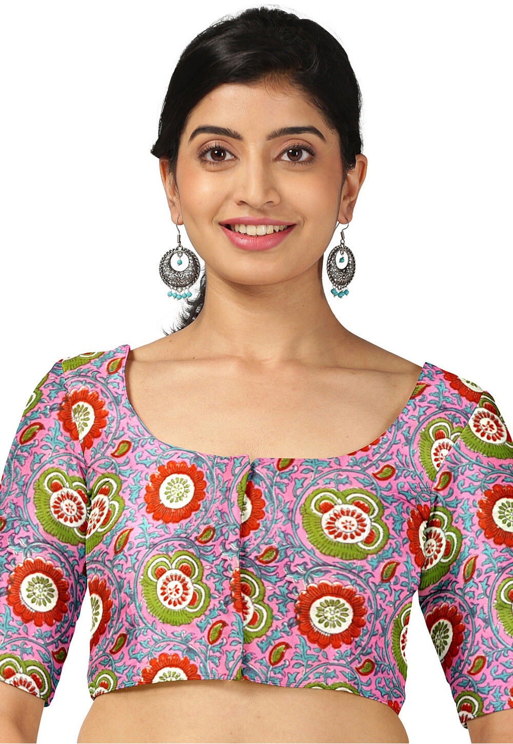 Buy Block Printed Cotton Blouse in Multicolor Online : DBU919 - Utsav ...
