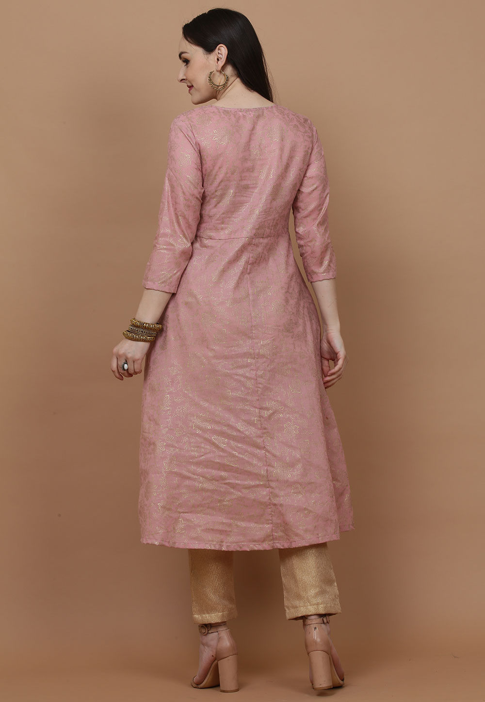 Buy Block Printed Cotton Pakistani Suit in Pink Online : KXH272 - Utsav ...