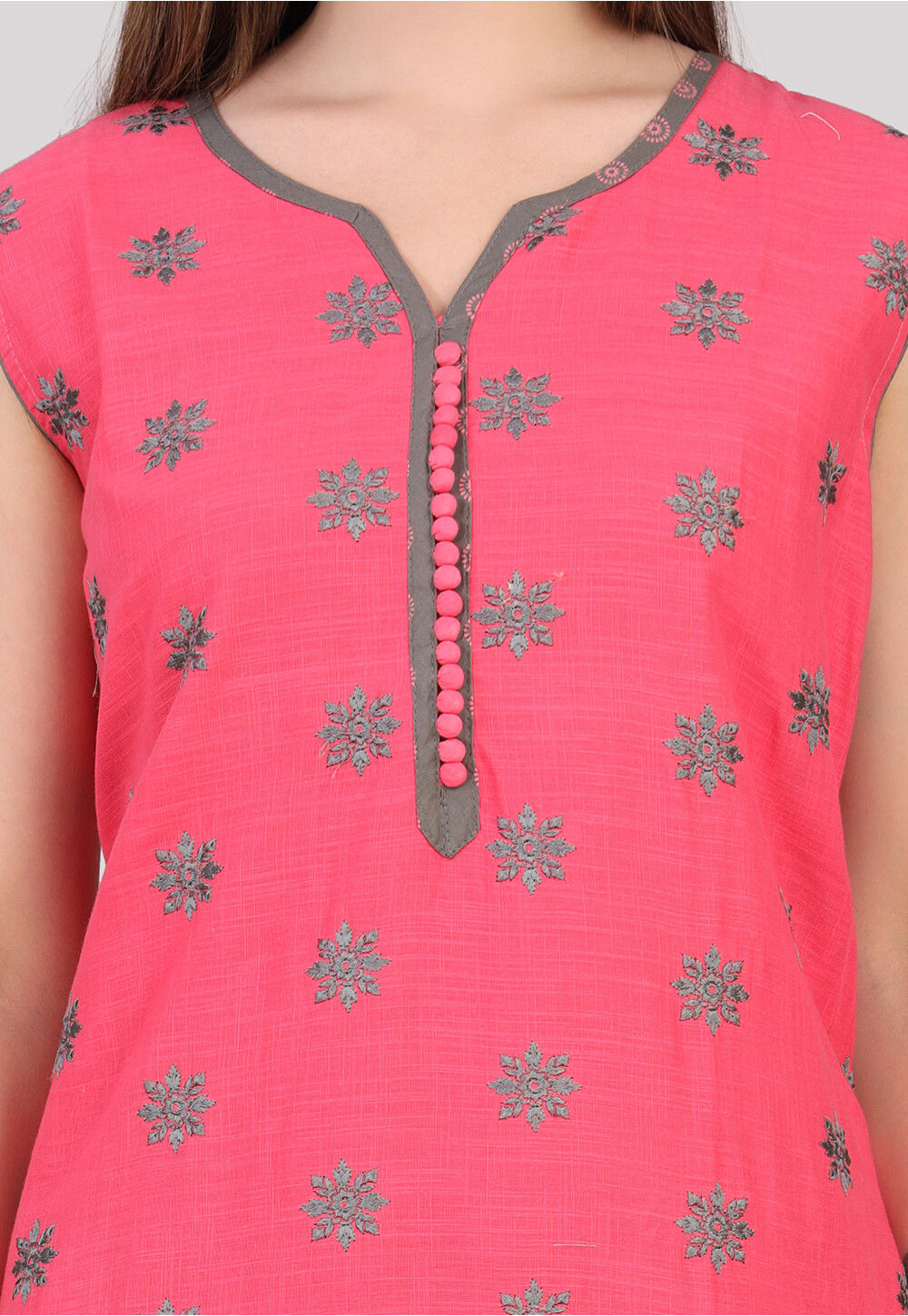 Buy Block Printed Cotton Punjabi Suit in Pink Online : KYR287 - Utsav ...