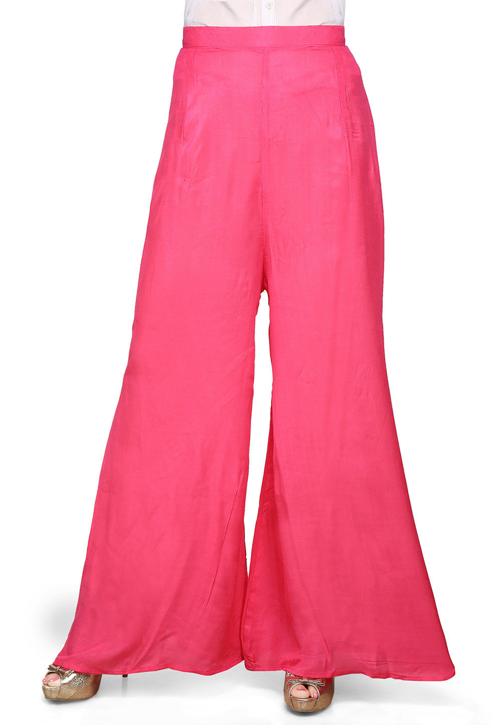 Buy Plain Shantoon Palazzo in Pink Online : BNJ150 - Utsav Fashion
