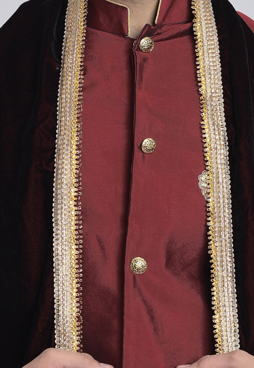 Buy Bordered Velvet Stole in Wine Online : MTE499 - Utsav Fashion