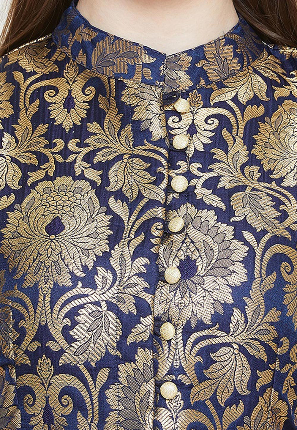 Buy Brocade Blouse in Navy Blue Online : UVP12 - Utsav Fashion
