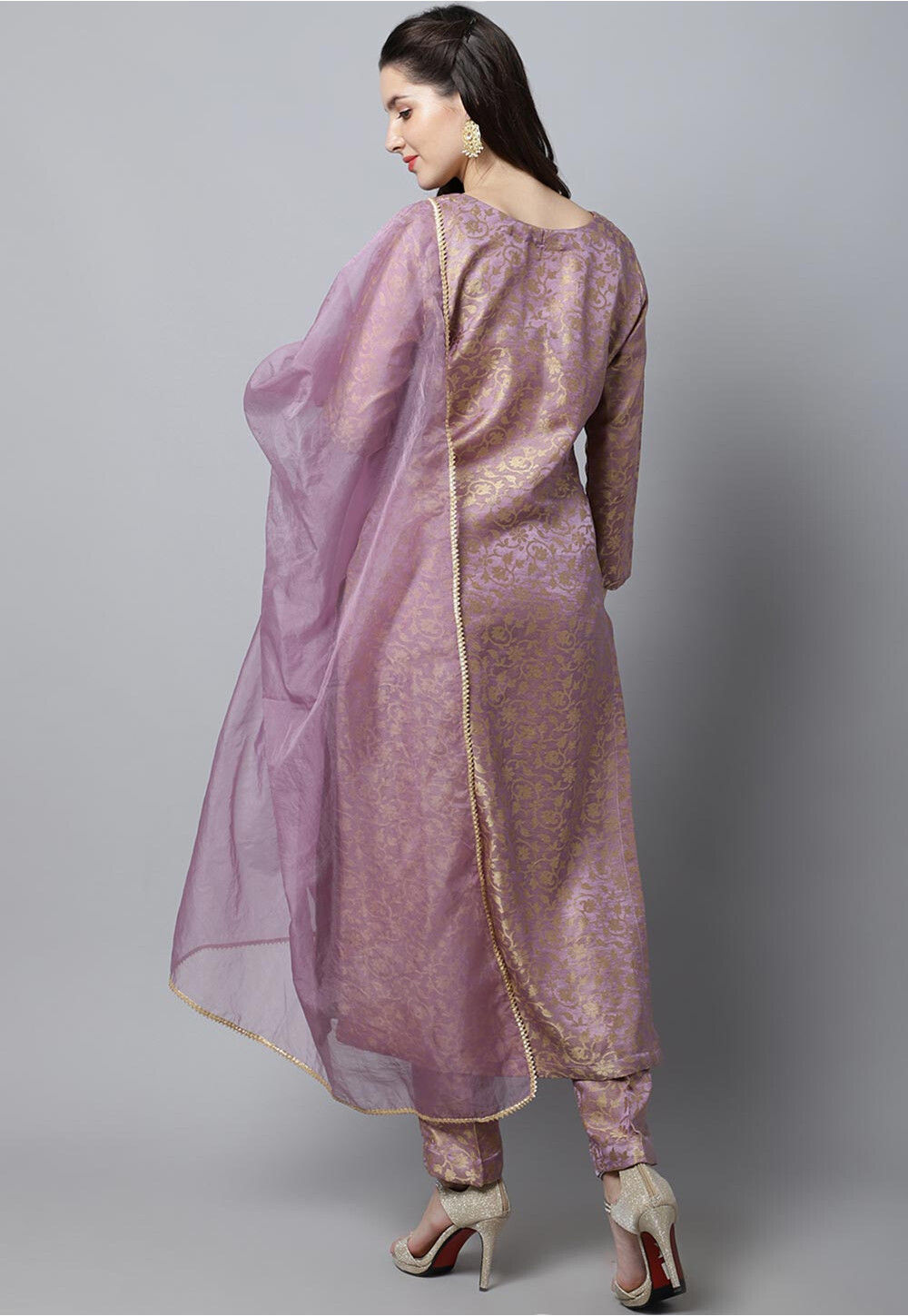 Buy Brocade Pakistani Suit in Light Purple Online : KNV383 - Utsav Fashion