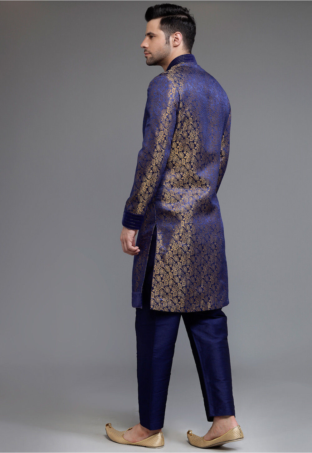 Buy Brocade Sherwani in Royal Blue Online : MXX420 - Utsav Fashion