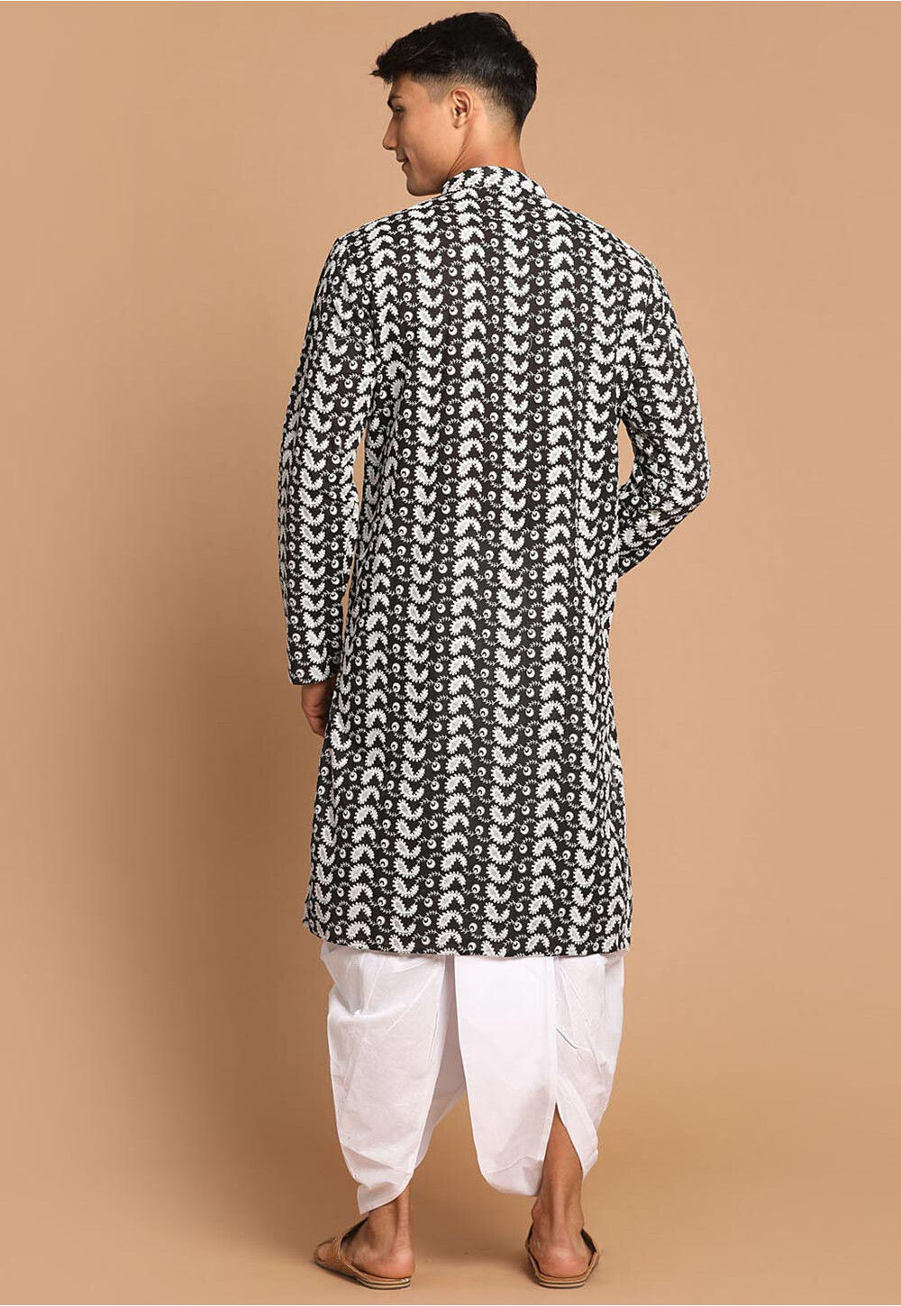 Buy Chikankari Pure Cotton Dhoti Kurta in Black Online : MTR3020 ...