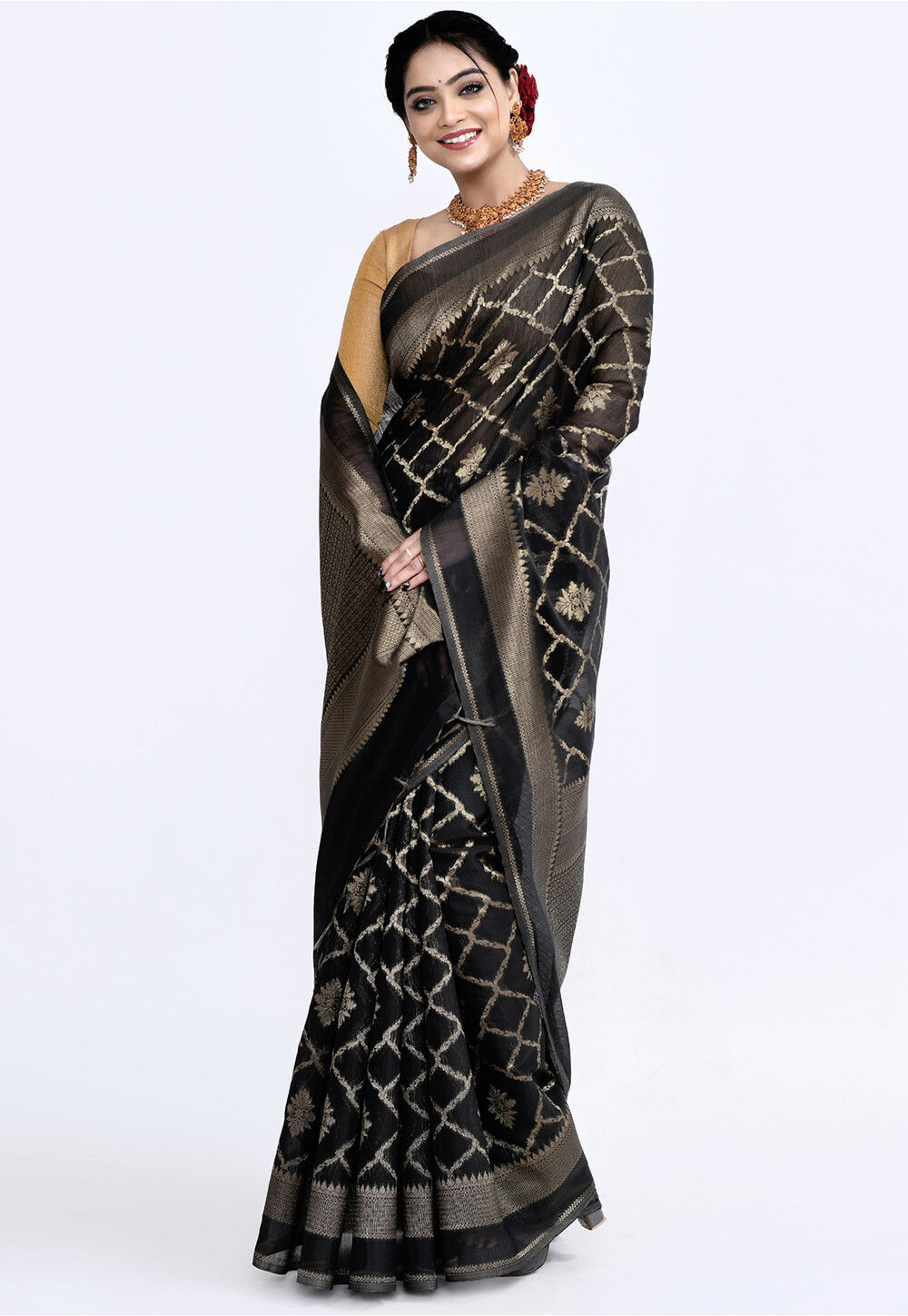 Buy Coimbatore Sico Saree in Black Online : SAHA293 - Utsav Fashion