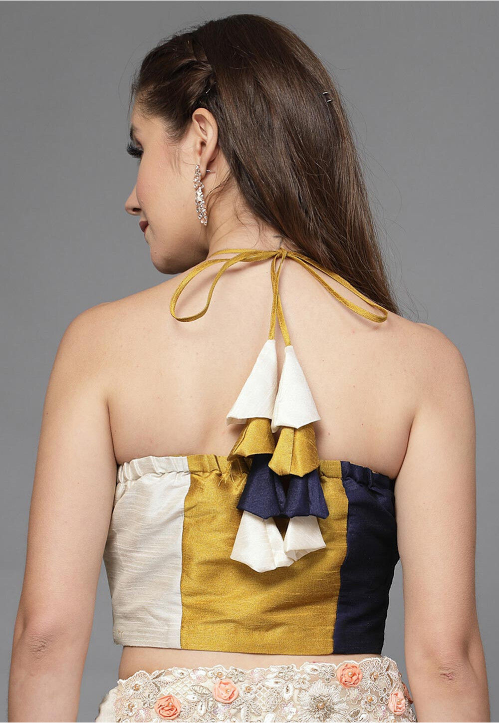 Buy Color Block Taffeta Silk Blouse in Multicolor Online : UAC131 ...