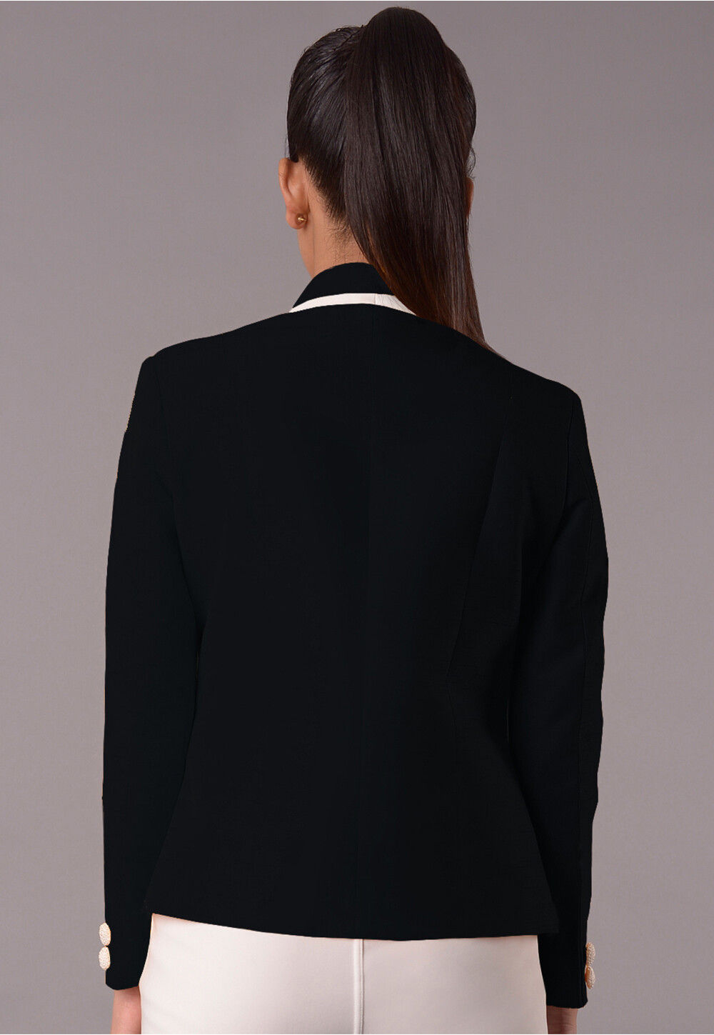 Buy Contrast Trim Art Silk Jacket in Black Online : TBN120 - Utsav Fashion