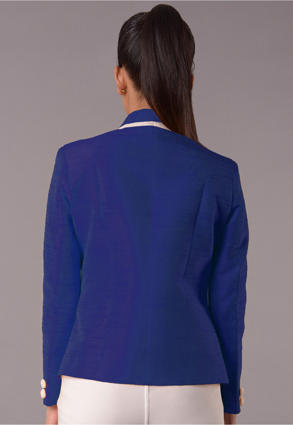 Buy Contrast Trim Art Silk Jacket in Royal Blue Online : TBN117 - Utsav ...