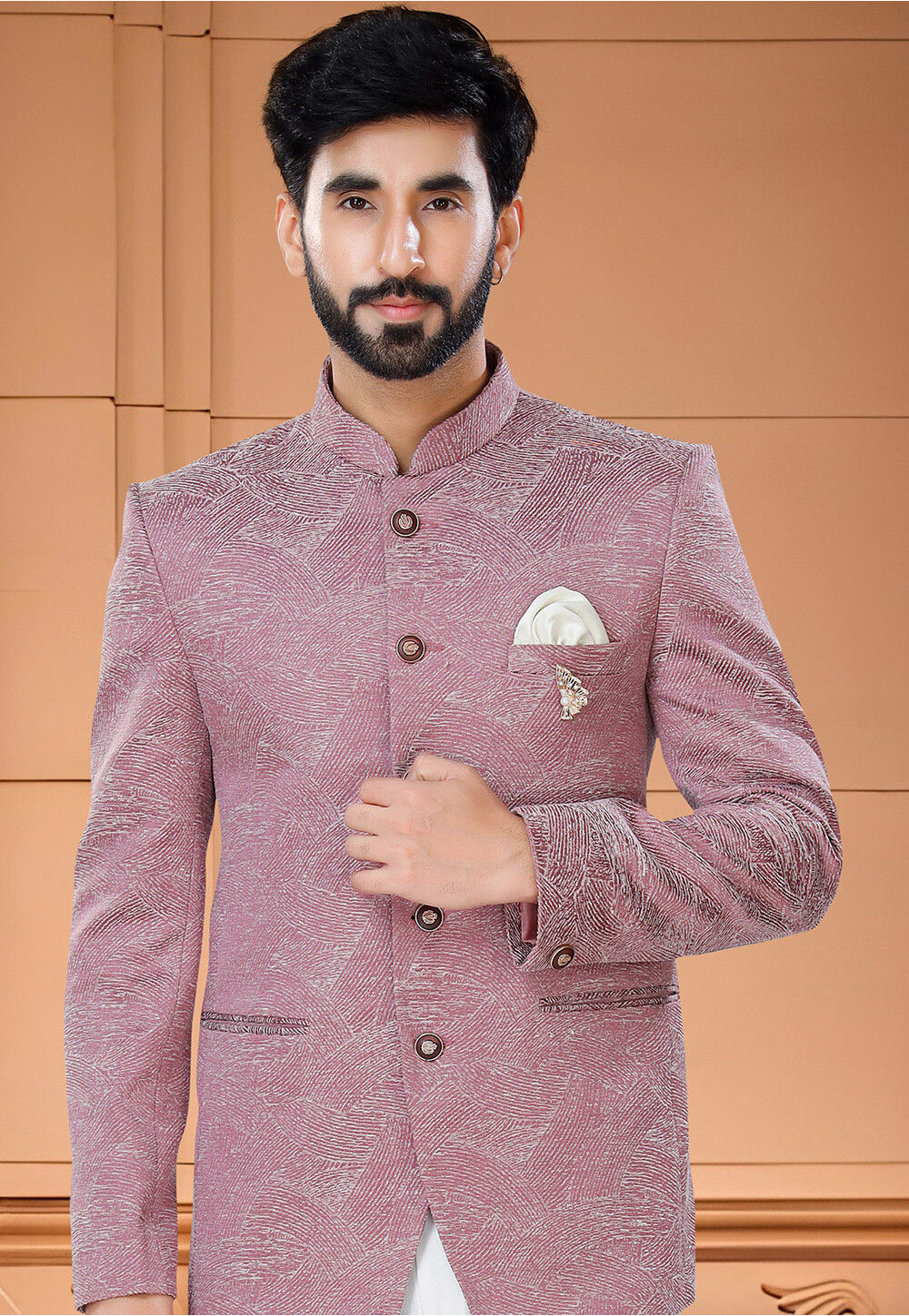 Buy Digital Printed Art Silk Jodhpuri Suit in Pink Online : MUY686 ...