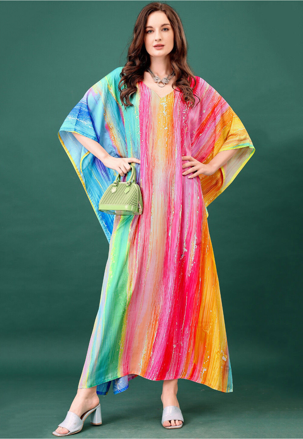 Buy Digital Printed Art Silk Kaftan in Multicolor Online : TDP769 ...