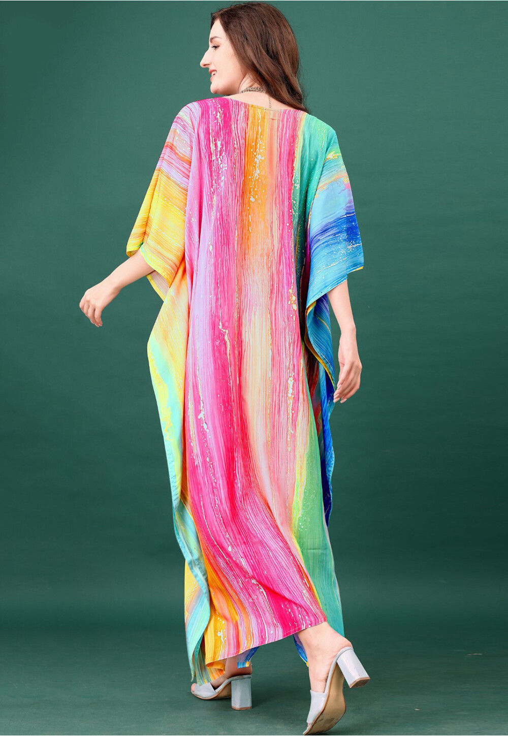 Buy Digital Printed Art Silk Kaftan in Multicolor Online : TDP769 ...
