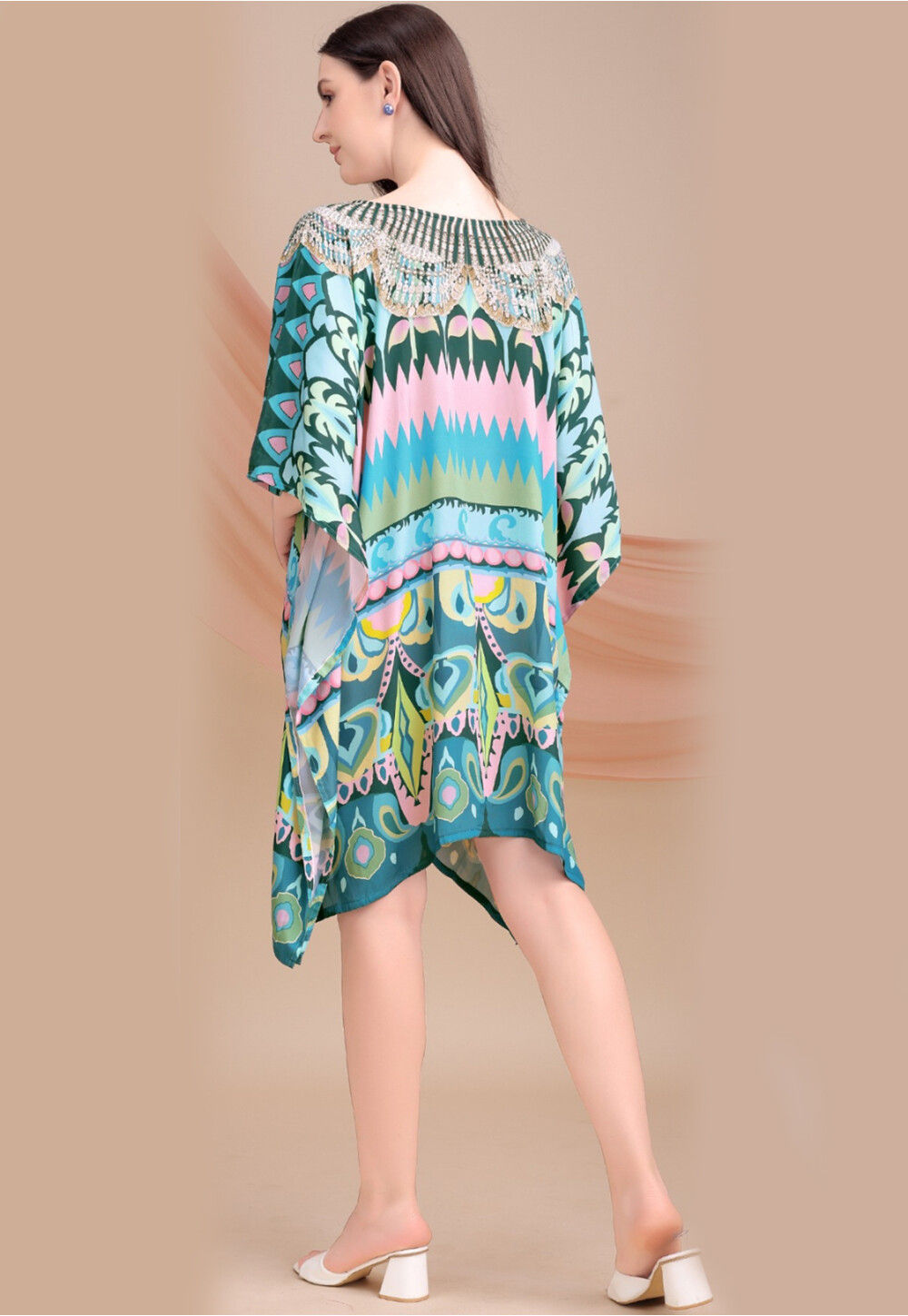 Buy Digital Printed Art Silk Kaftan in Multicolor Online : TDP780 ...