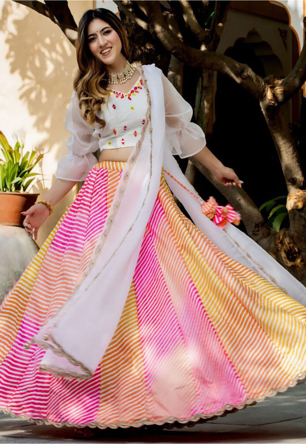 Buy Digital Printed Art Silk Lehenga in Multicolor Online : LGM318 ...