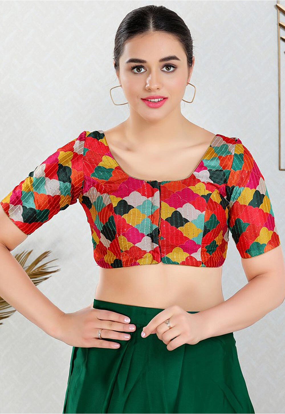 Buy Digital Printed Art Silk Blouse in Multicolor Online : UGX724 ...