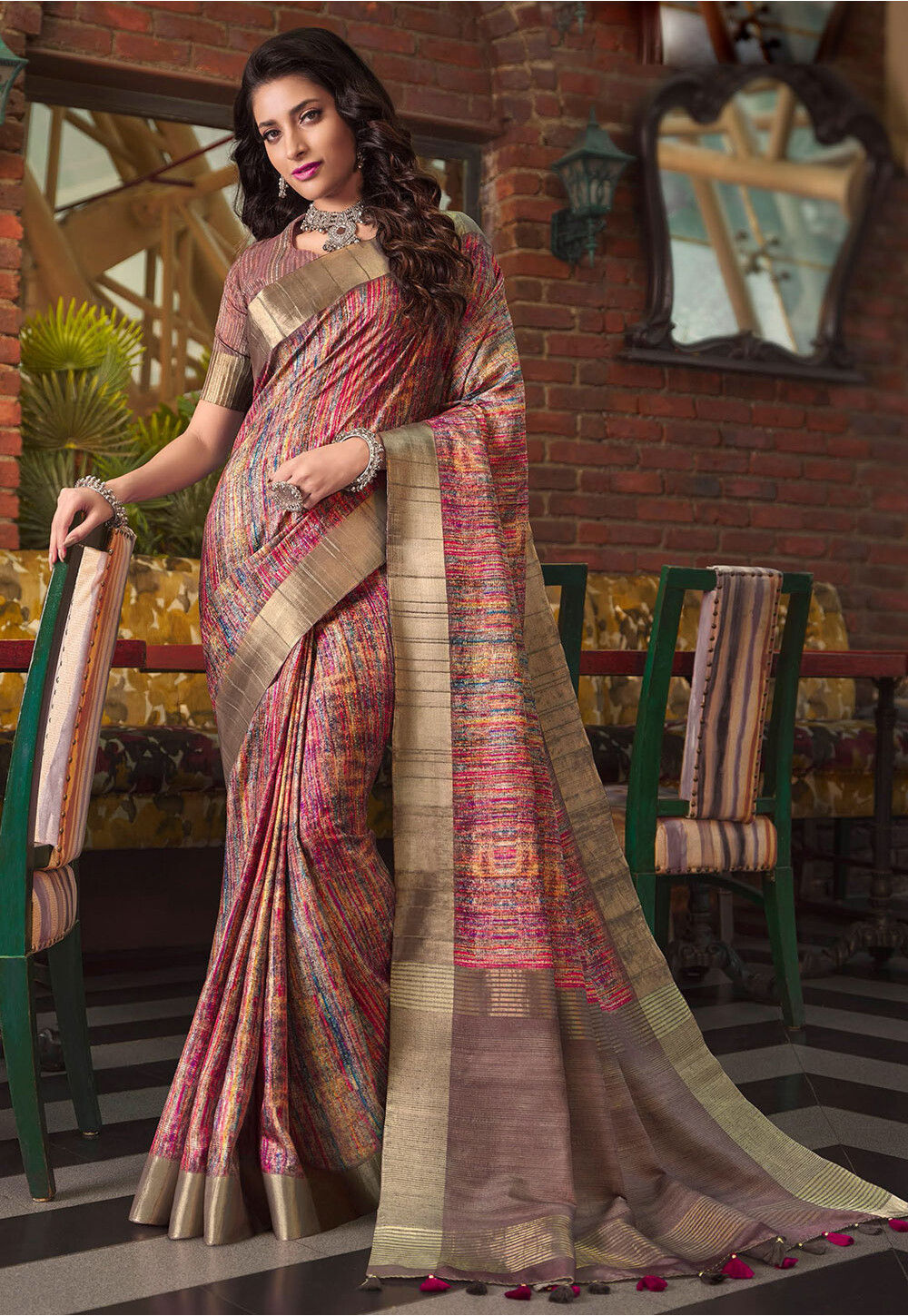Buy Digital Printed Art Silk Saree in Multicolor Online : SSEA3704 ...