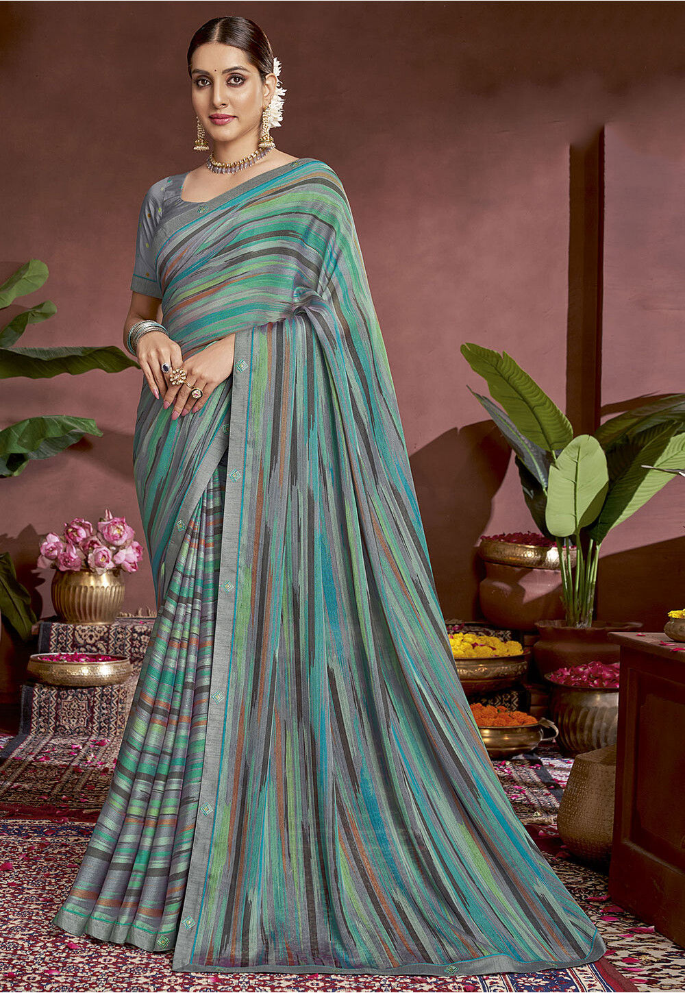 Buy Digital Printed Chiffon Saree in Multicolor Online : STS8892 ...