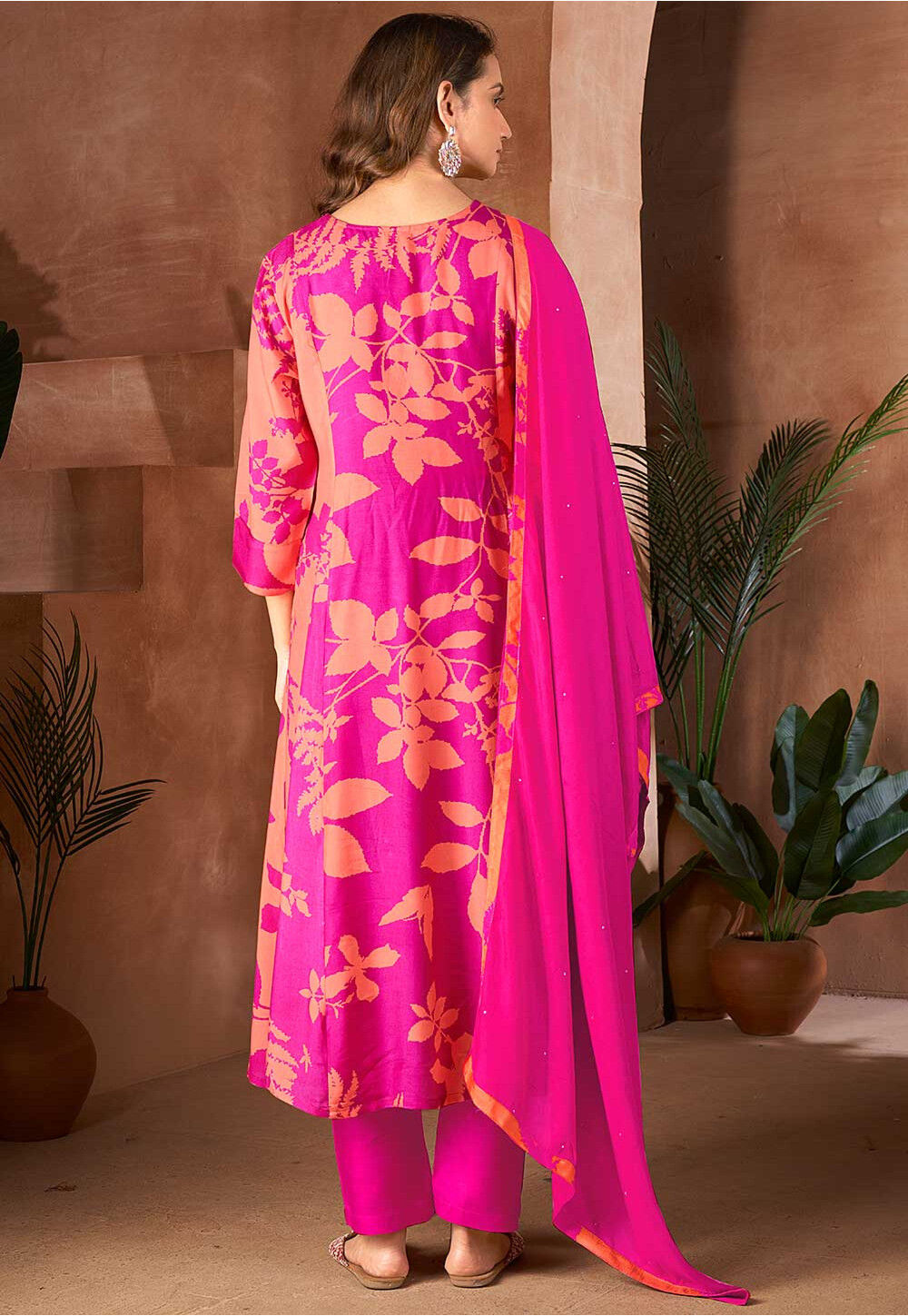 Buy Digital Printed Cotton Aline Suit in Pink Online : KHF141 - Utsav ...