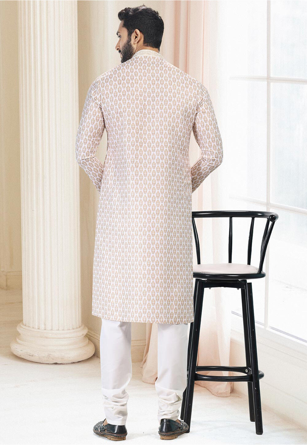 Buy Digital Printed Cotton Kurta Set in Cream Online : MLY913 - Utsav ...