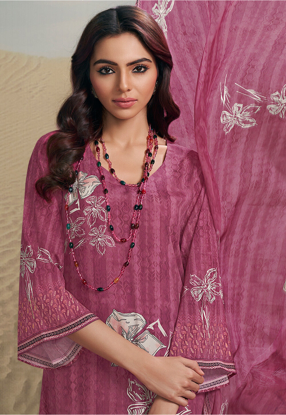Buy Digital Printed Crepe Pakistani Suit in Pink Online : KCV1989 ...