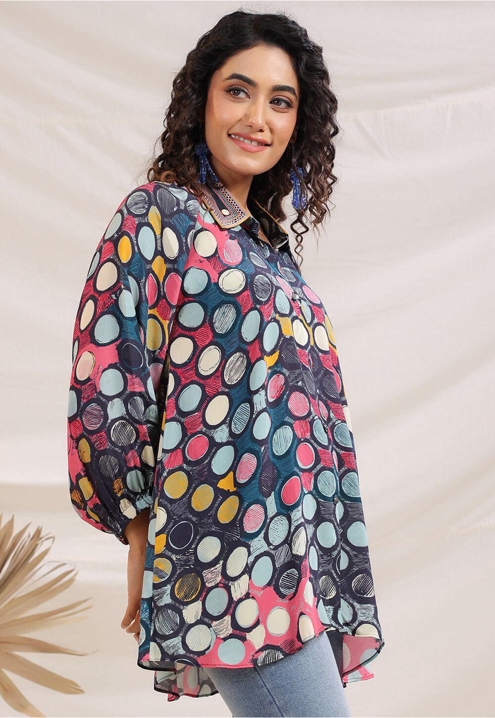 Buy Digital Printed Crepe Top in Dark Blue Online : TKK746 - Utsav Fashion