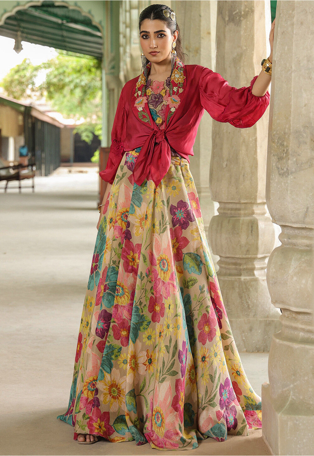 Buy Digital Printed Modal Satin Top Set in Multicolor Online : TKK642 ...