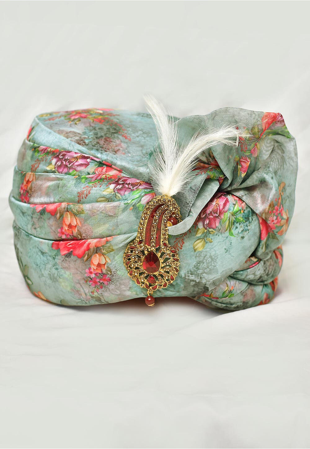 Buy Digital Printed Organza Turban in Light Green Online : MTX2180 ...