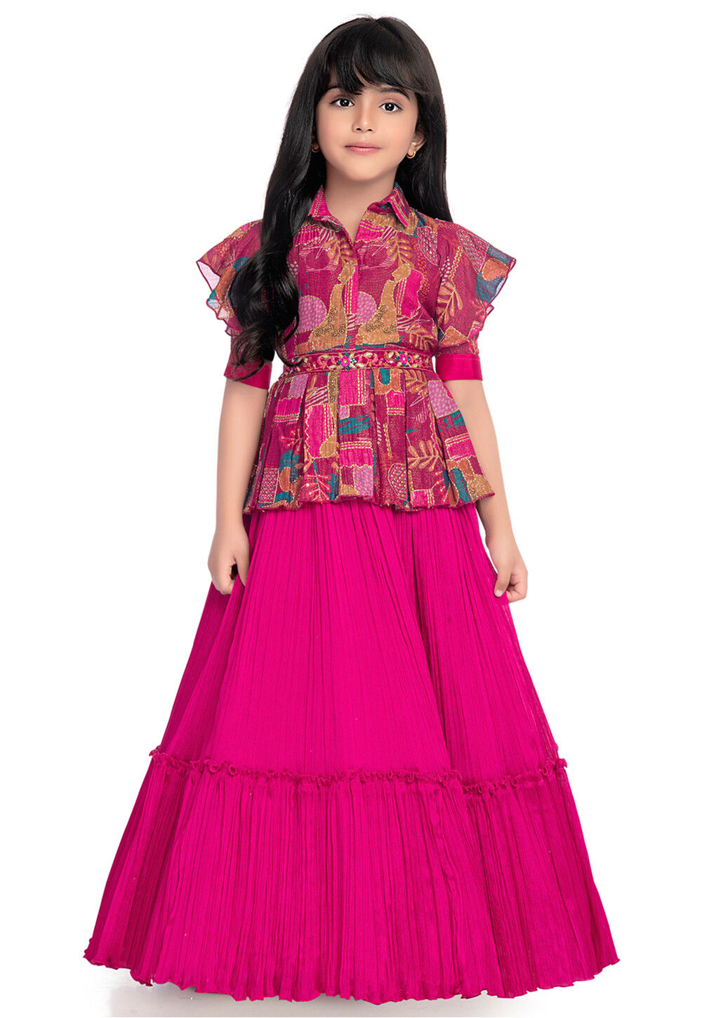Buy Digital Printed Polyester Gown in Fuchsia Online : UKU1634 - Utsav ...