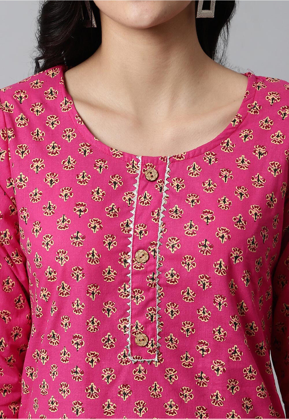 Buy Digital Printed Pure Cotton Short Kurti in Pink Online : TRJ215 ...