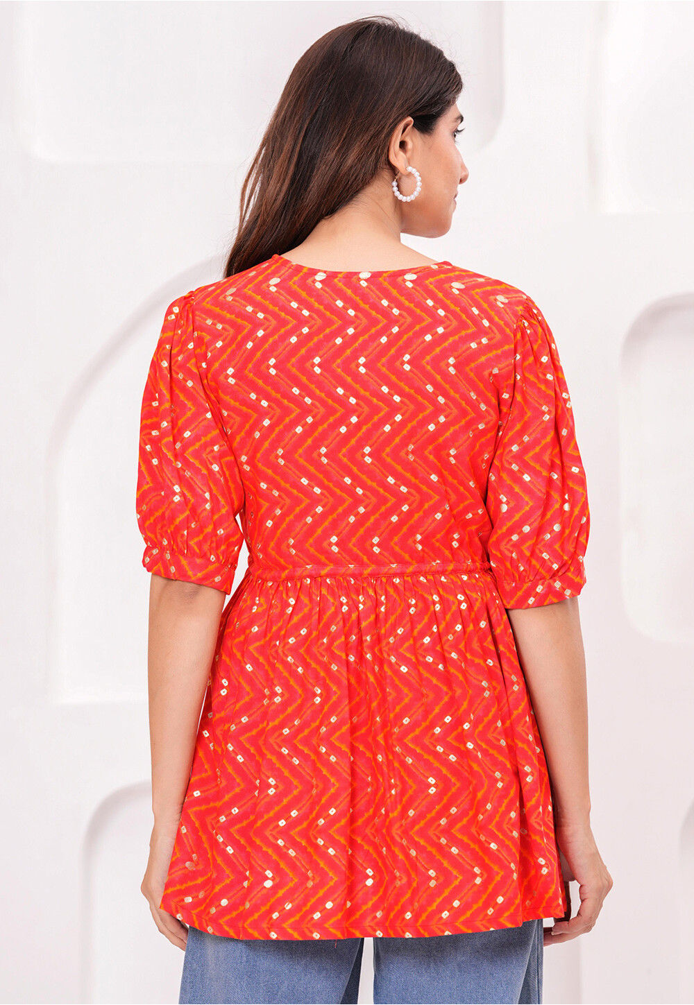 Buy Digital Printed Rayon A Line Kurti in Red Online : TWJ5954 - Utsav ...